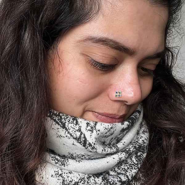 Flower Loop Nose Pin (Gold plated) – Gypsy Maal