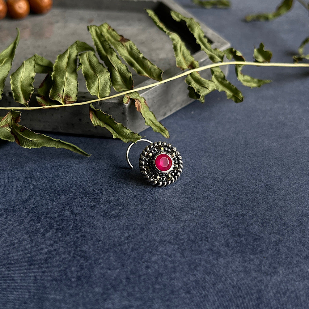 Ruby Marcasite Nose Pin – Gypsy Maal