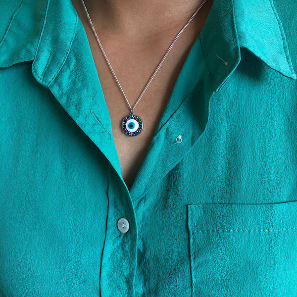 Trippy Evil Eye Pendant – Gypsy Maal