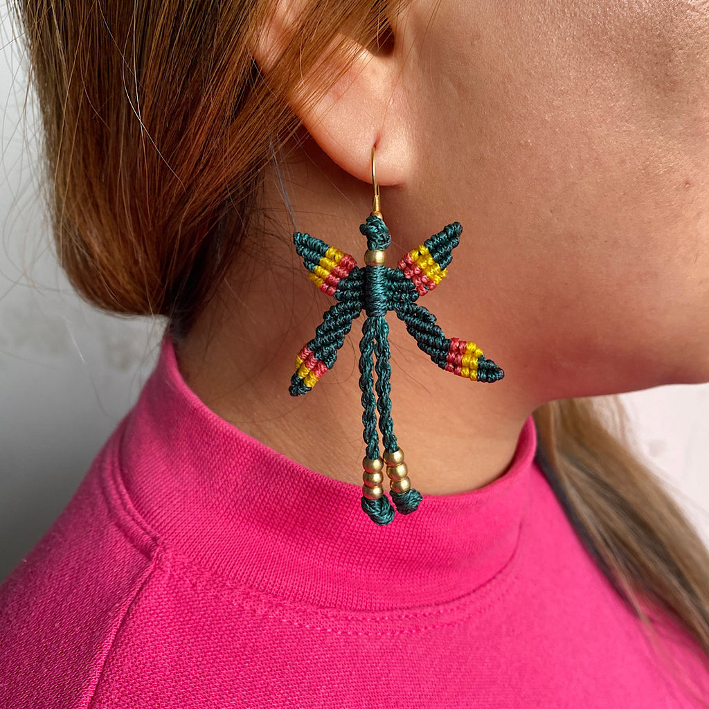 Olive Macrame Firefly Earrings – Gypsy Maal