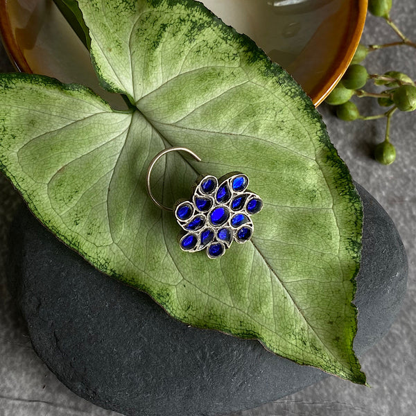 Blue Glass Afghani Nose Pin – Gypsy Maal