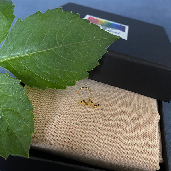 Zig Zag Nose Pin (gold plated) – Gypsy Maal