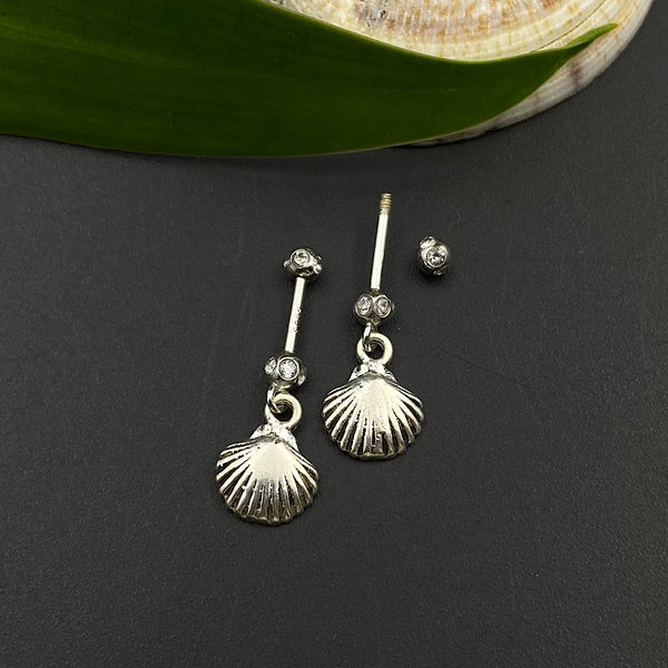 Silver Sea Shells Helix Drops – Gypsy Maal