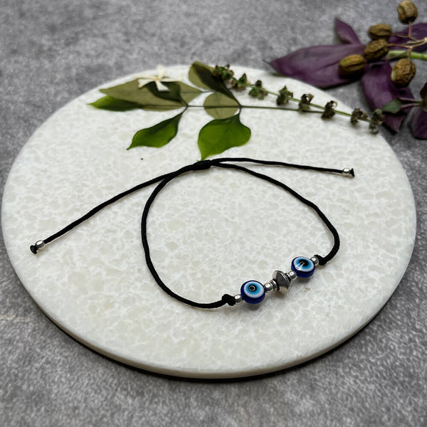 Evil Eye Anklet With Dainty Beads – Gypsy Maal