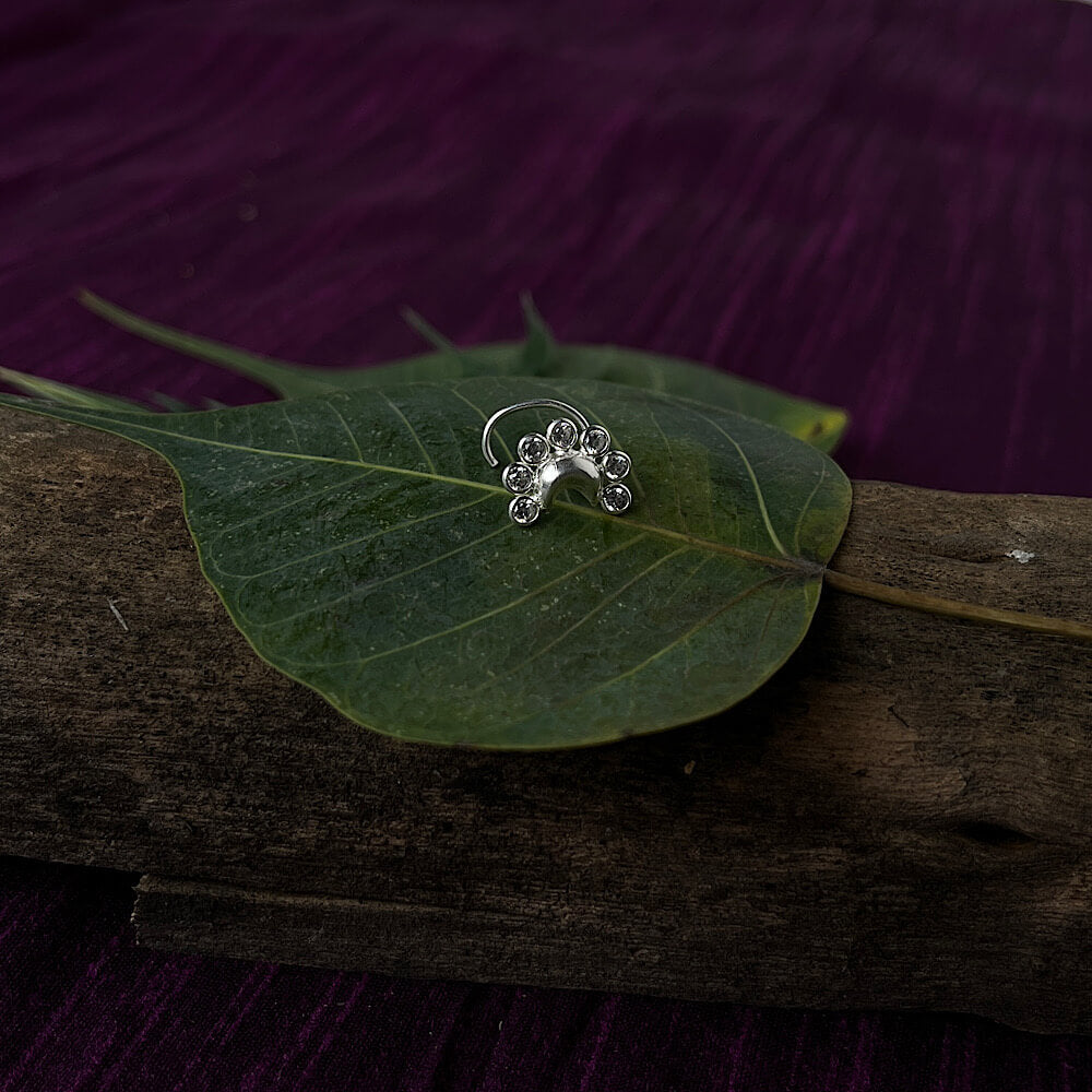 Zircon Moon Nose Pin – Gypsy Maal