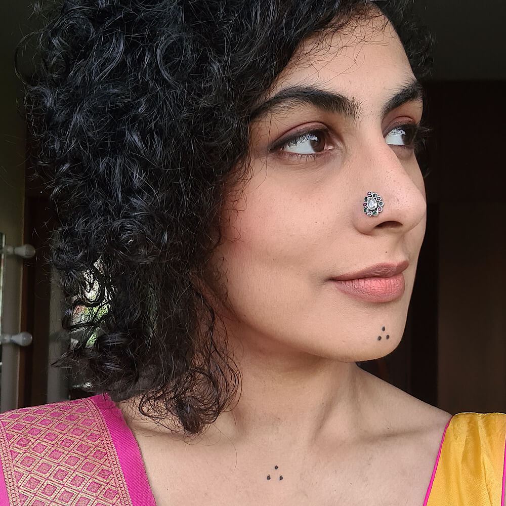 Ruby & Emerald Drop Nose Pin – Gypsy Maal