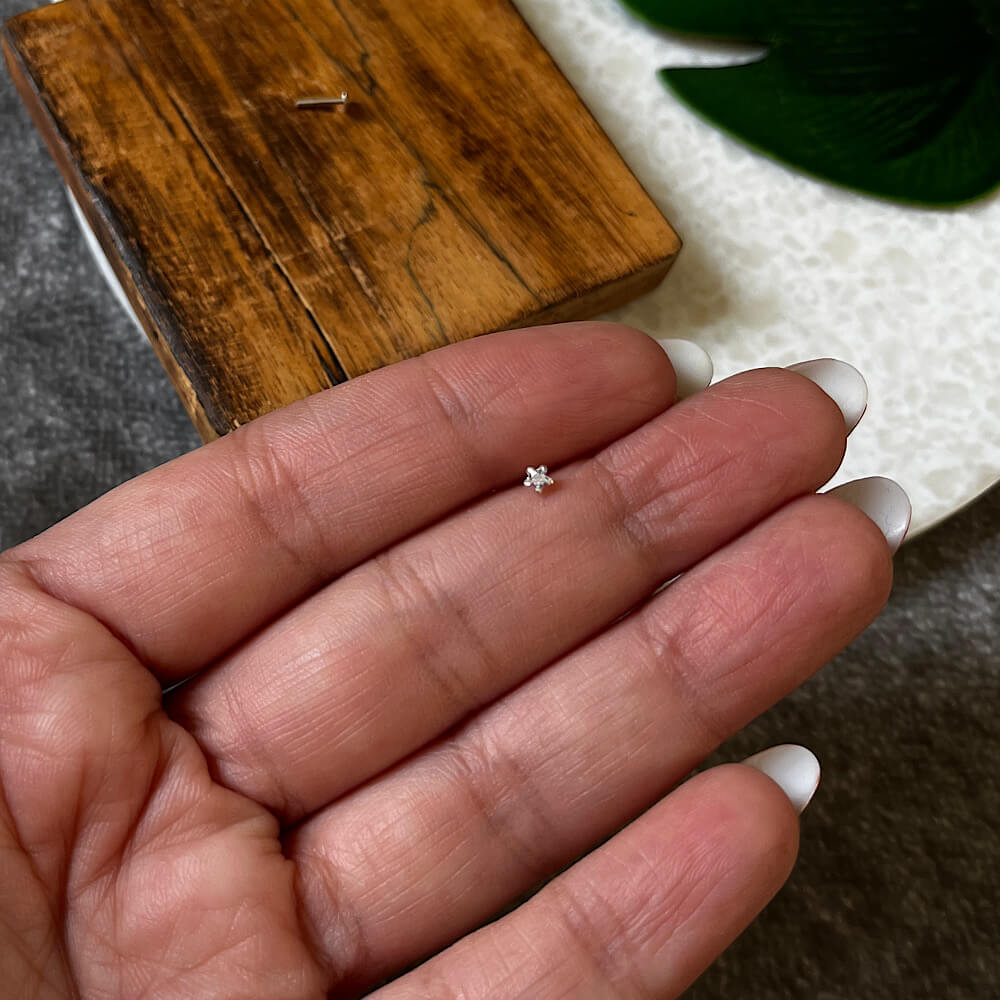 Tiny Zircon Star Nose Pin – Gypsy Maal