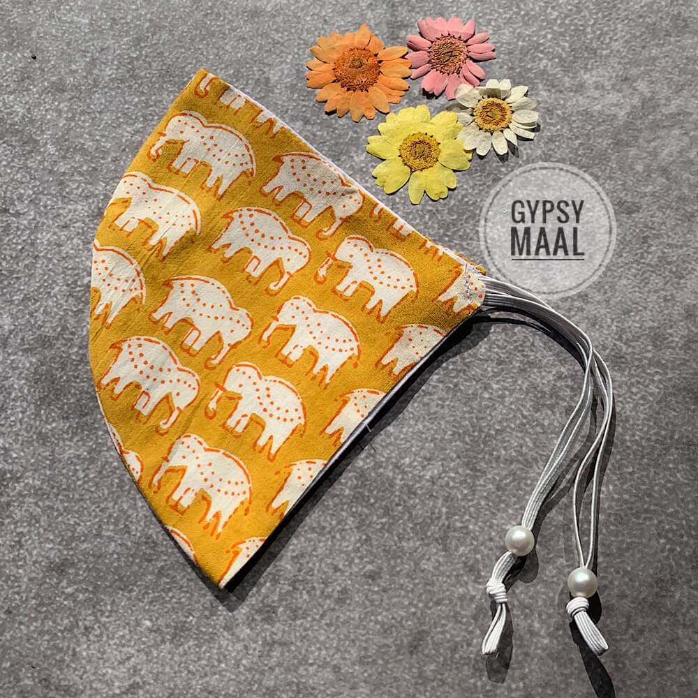 Mustard Ele Face Mask – Gypsy Maal
