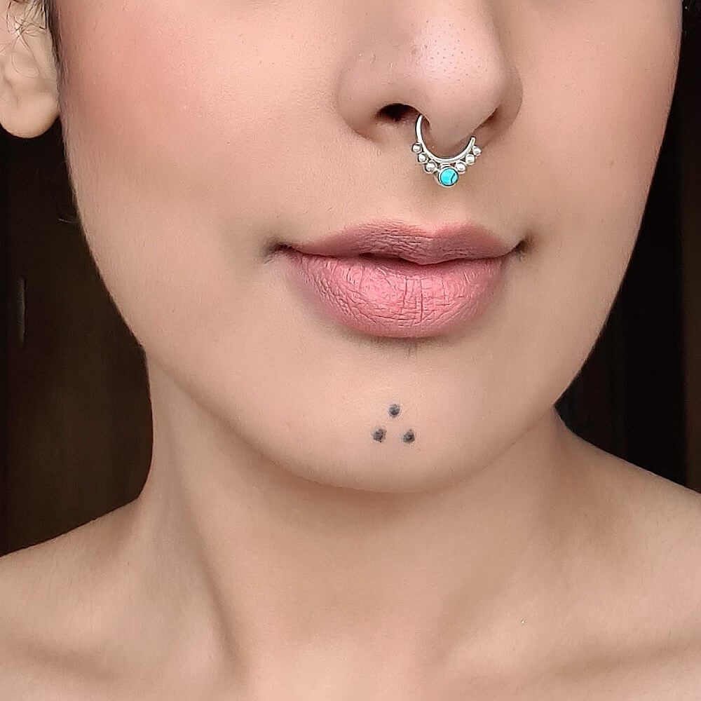 Turquoise Bead Septum Ring (Pierced) – Gypsy Maal